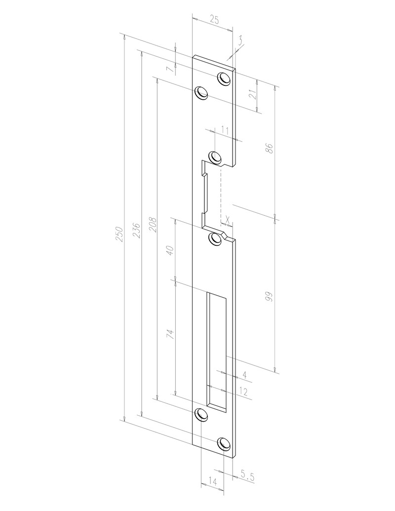 EFFEFF vlakke sluitplaat 01001-01 - 250x25x3mm - Ducat Gold - AAFFS-01 ...